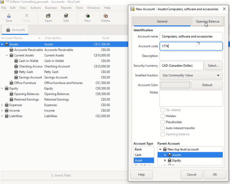 Using GnuCash – Transactions and Opening Balances – ExpLearn