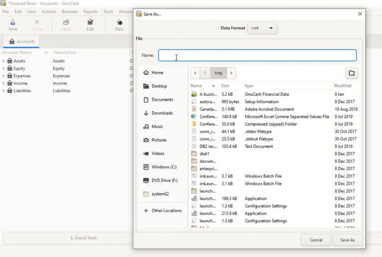 Using GnuCash – Chart of Accounts – ExpLearn